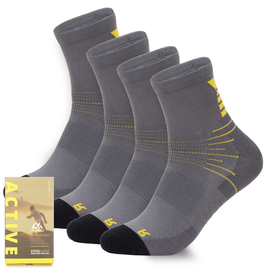 AKASO RC021 Cushioned Crew Running Socks with COOLMAX and LYCRA Fiber ...